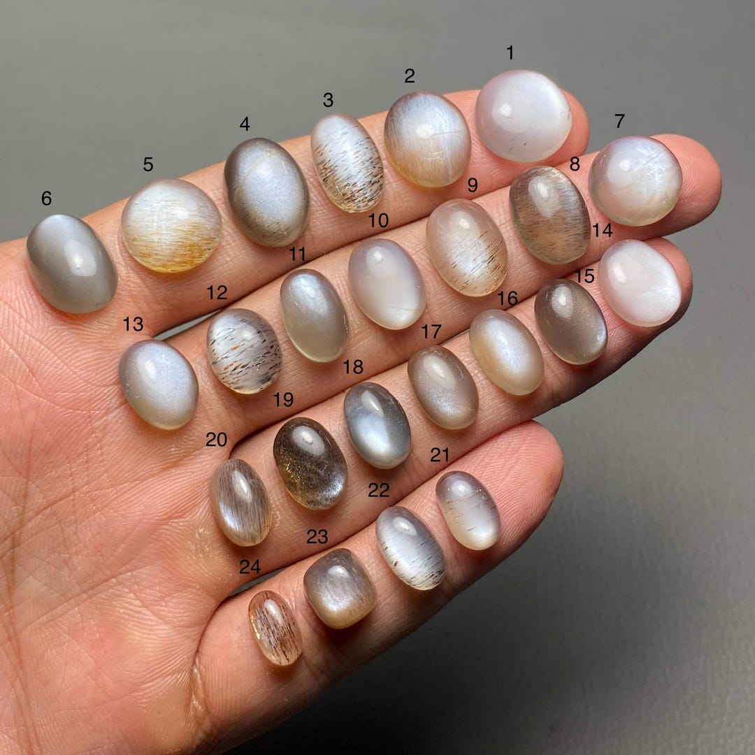 Gray Moonstone A One Quality 100% Natural Gray Moonstone Cabochon Loose ...