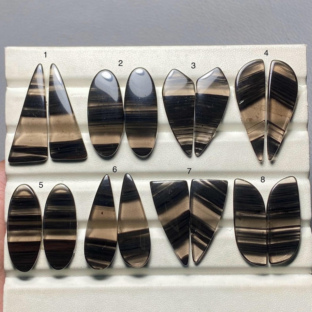 Midnight Obsidian Pair A One Quality 100% Natural Midnight Obsidian ...
