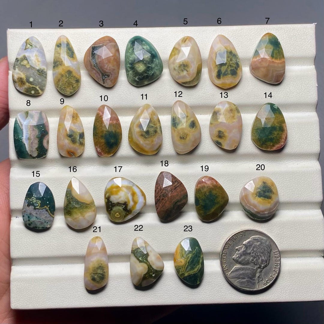 Ocean Jasper Rose Cut A One Quality 100% Natural Ocean Jasper Cut Loose ...