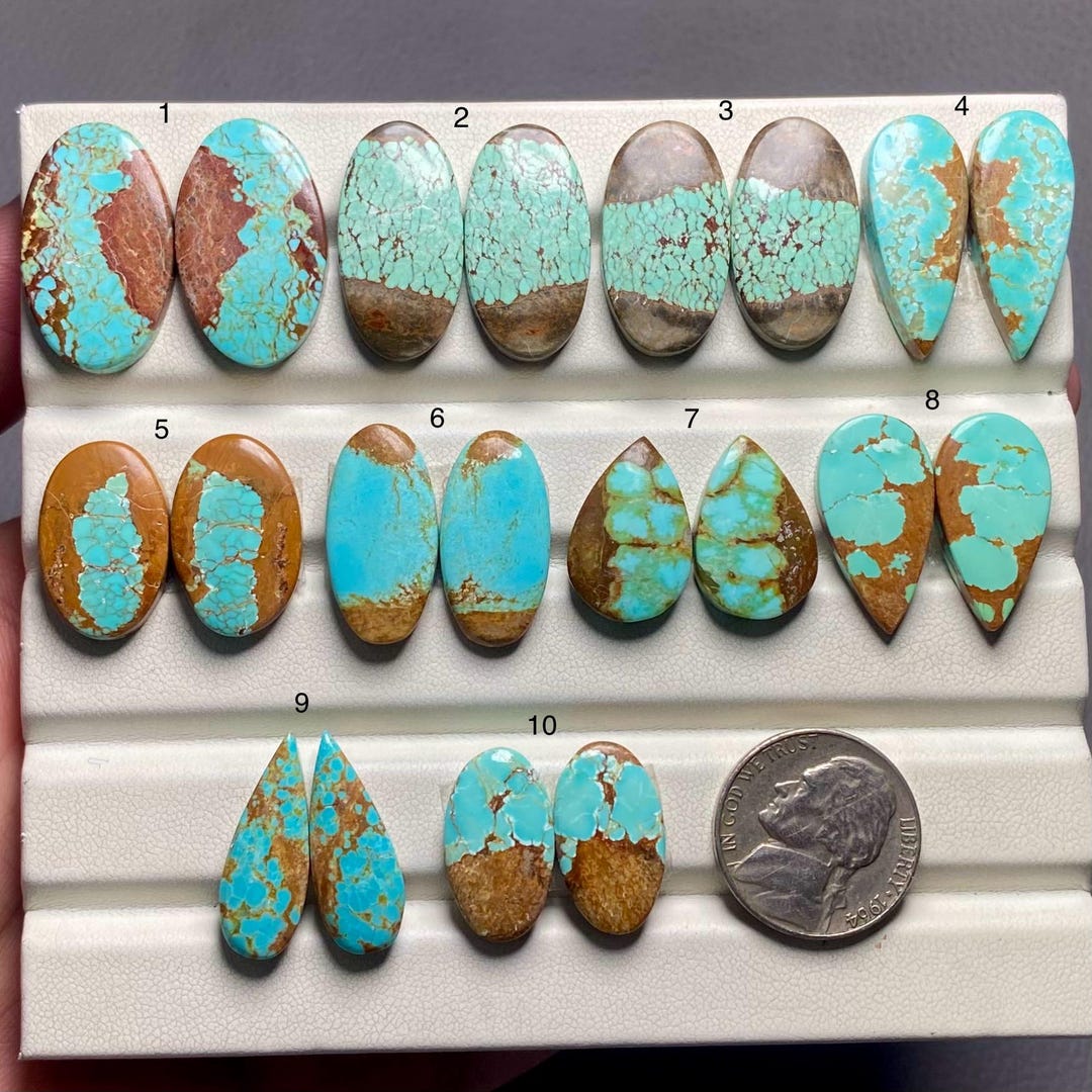American Turquoise Pair (MINES 8) A One Quality 100% Natural Turquoise ...