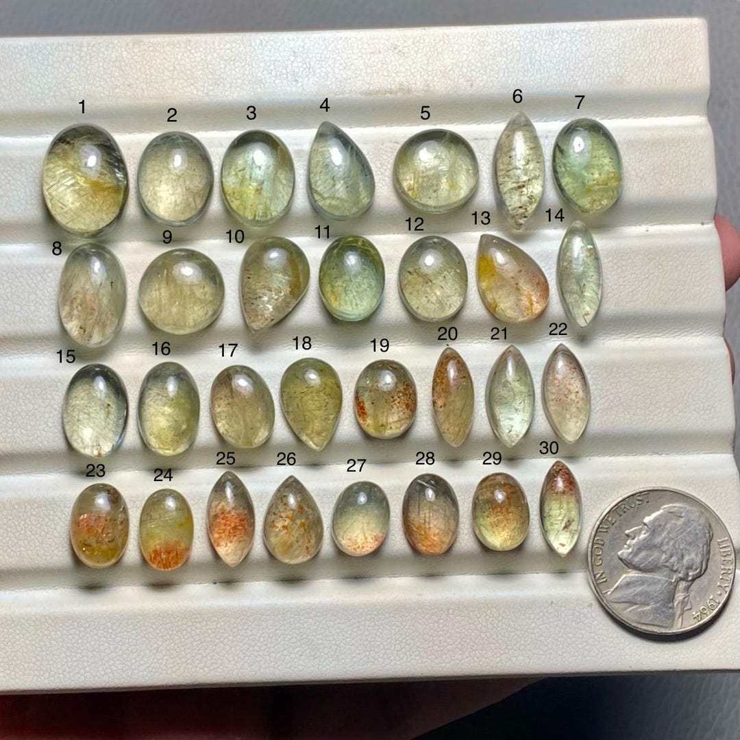 Green Tanzania Sunstone A One Quality 100% Natural Sunstone Cabochon ...