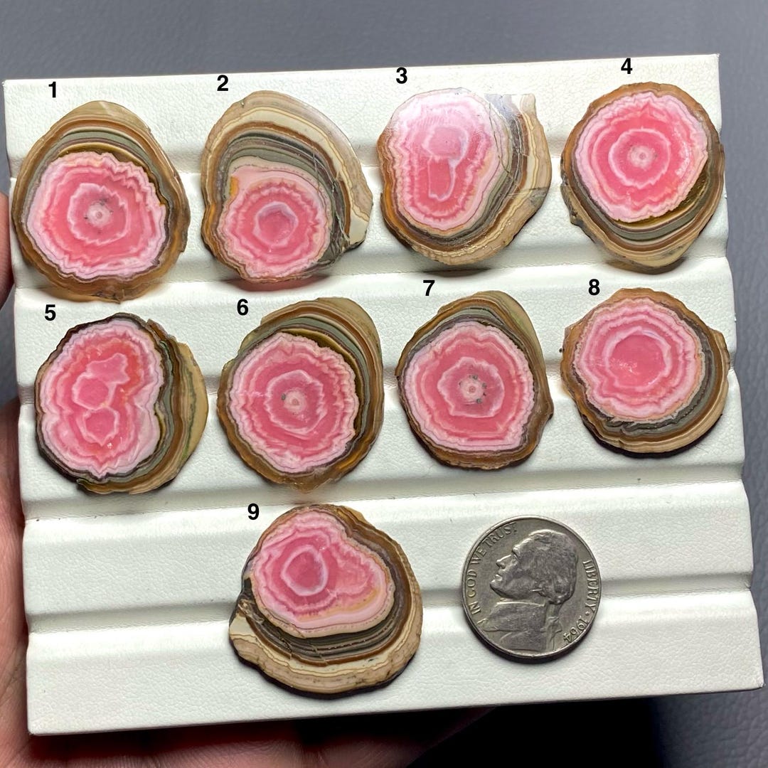 Rhodochrosite Crystal Stalactite Slice , Unique Gemstone, Rhodochrosite ...