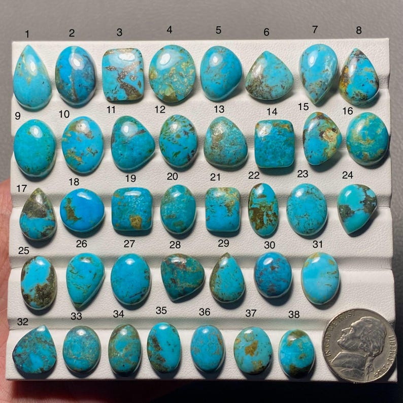Natural Arizona Turquoise Stone, Turquoise Cabochon for Rings and ...