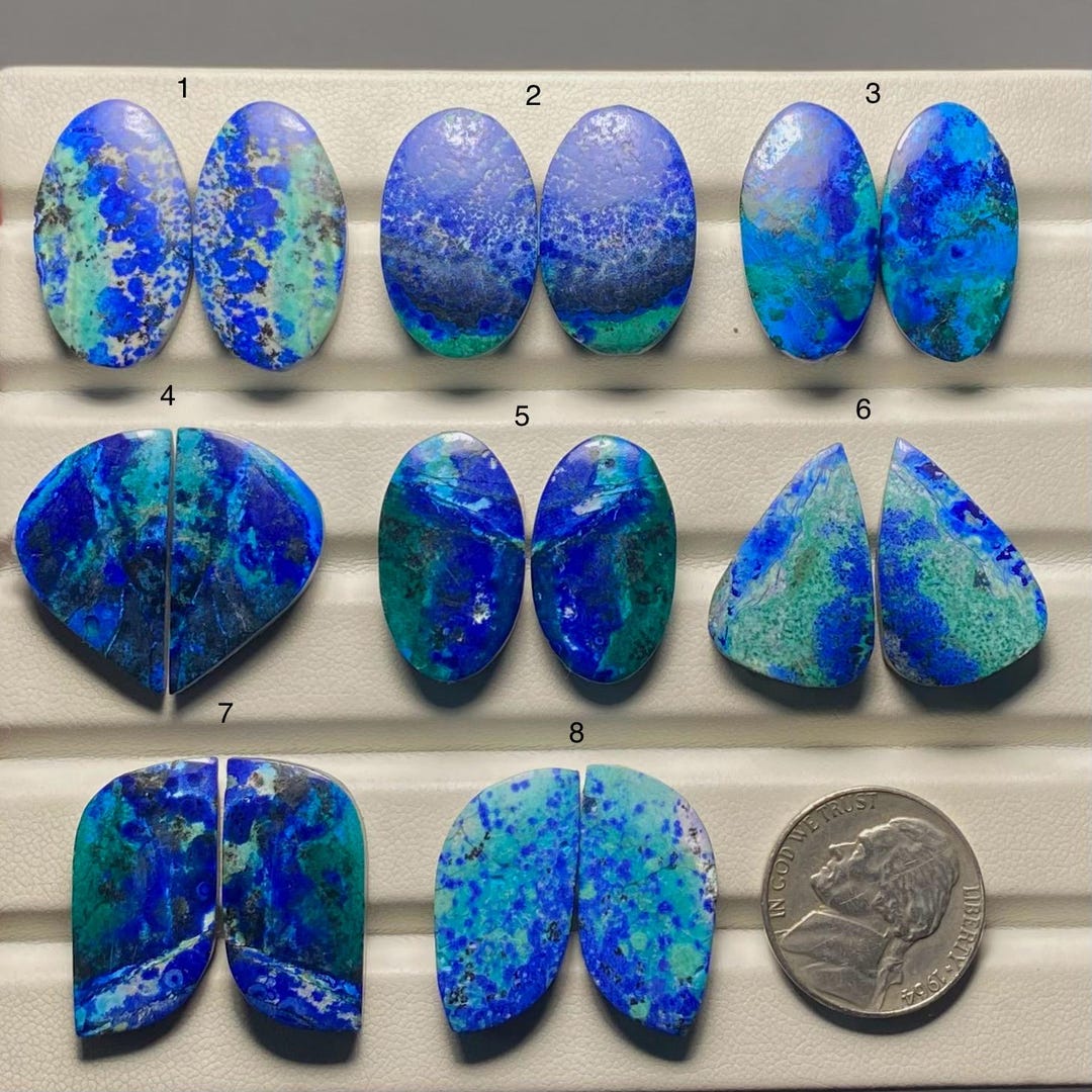 Bluebird Malachite Azurite Pair A One Quality 100% Natural Malachite ...