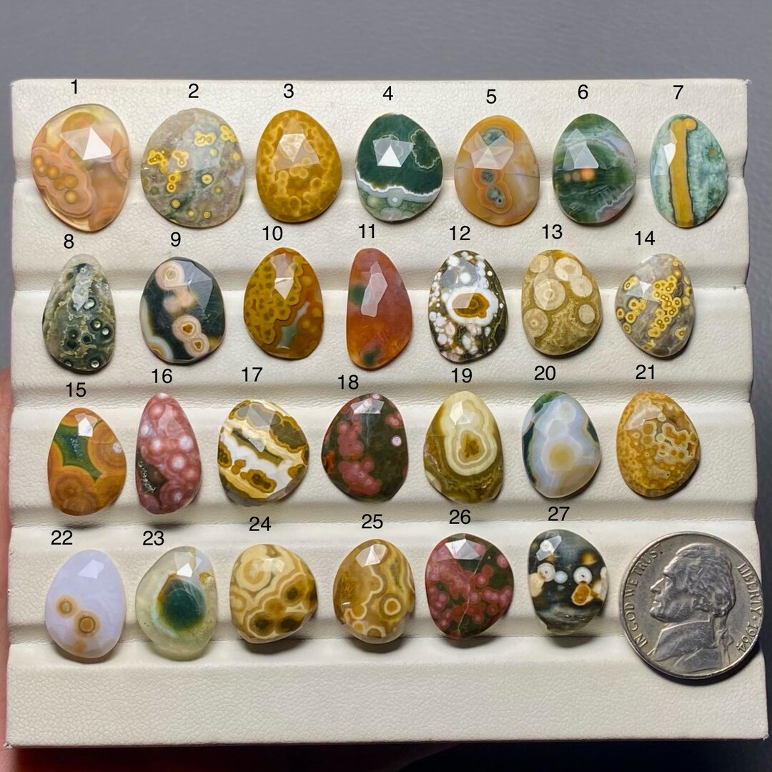 Orbicular Ocean Jasper Rose Cut A One Quality 100% Natural Ocean Jasper ...