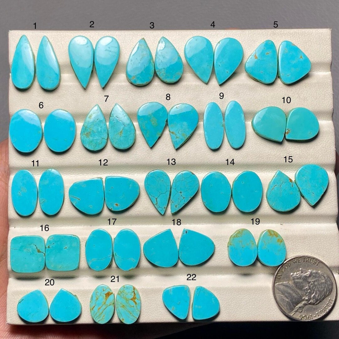Arizona Turquoise Pair, AAA Cabochon Gemstone for Earrings SF-1408 - Etsy