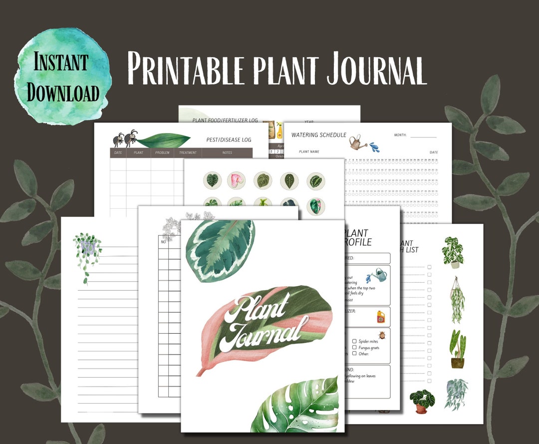 Printable PDF | Plant Journal | Gardening Planner| Houseplant Diary ...