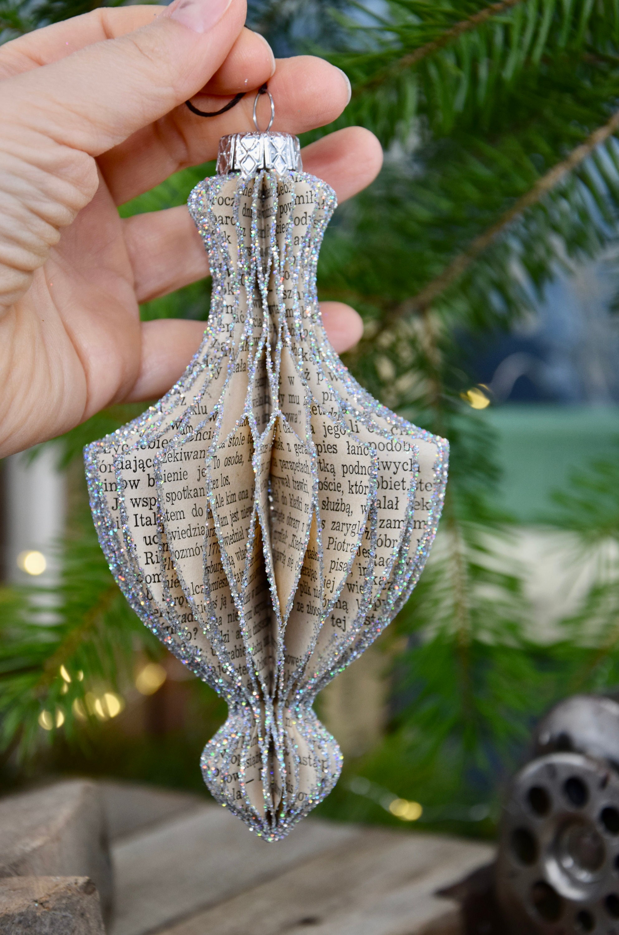 Vintage Book Paper Tree Decorations - Etsy