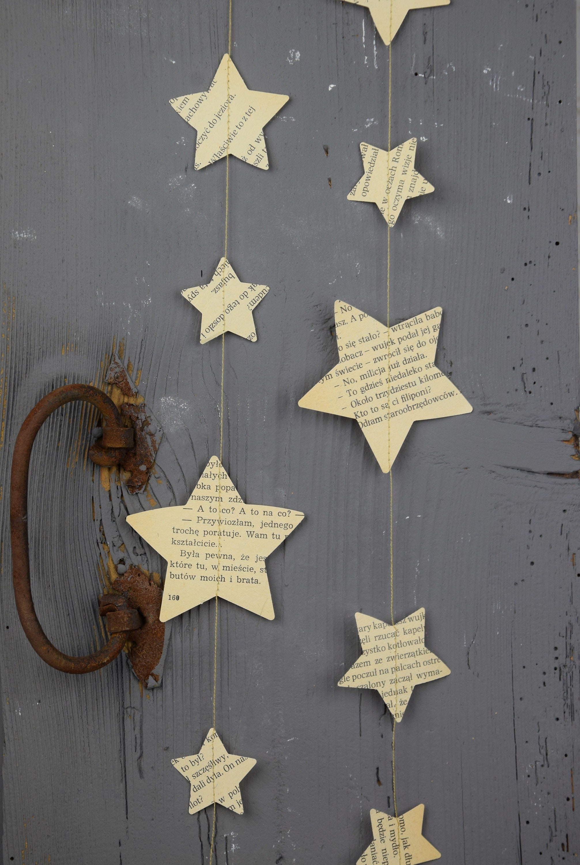 Star Garland, Star Book Pages Garland, Vintage Decor, Book Lover Gift ...