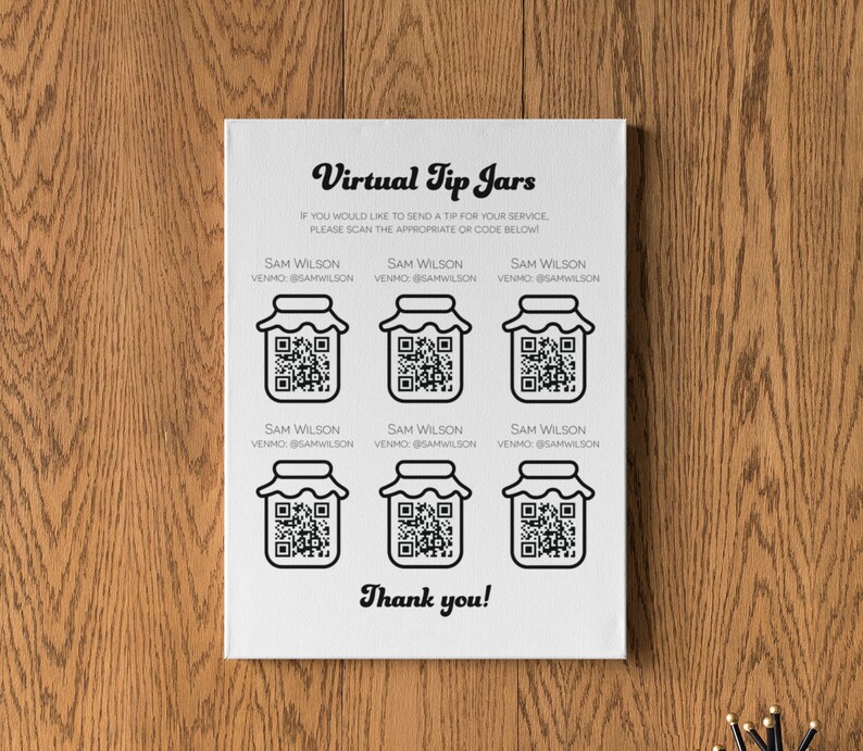 Scan to Pay - Venmo Sign Template - Tip Jar Template - Fully Editable ...