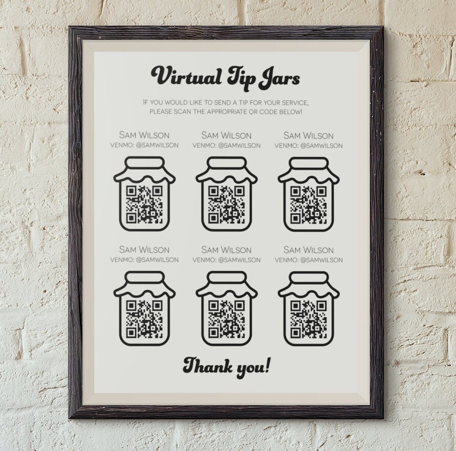 Scan to Pay - Venmo Sign Template - Tip Jar Template - Fully Editable ...