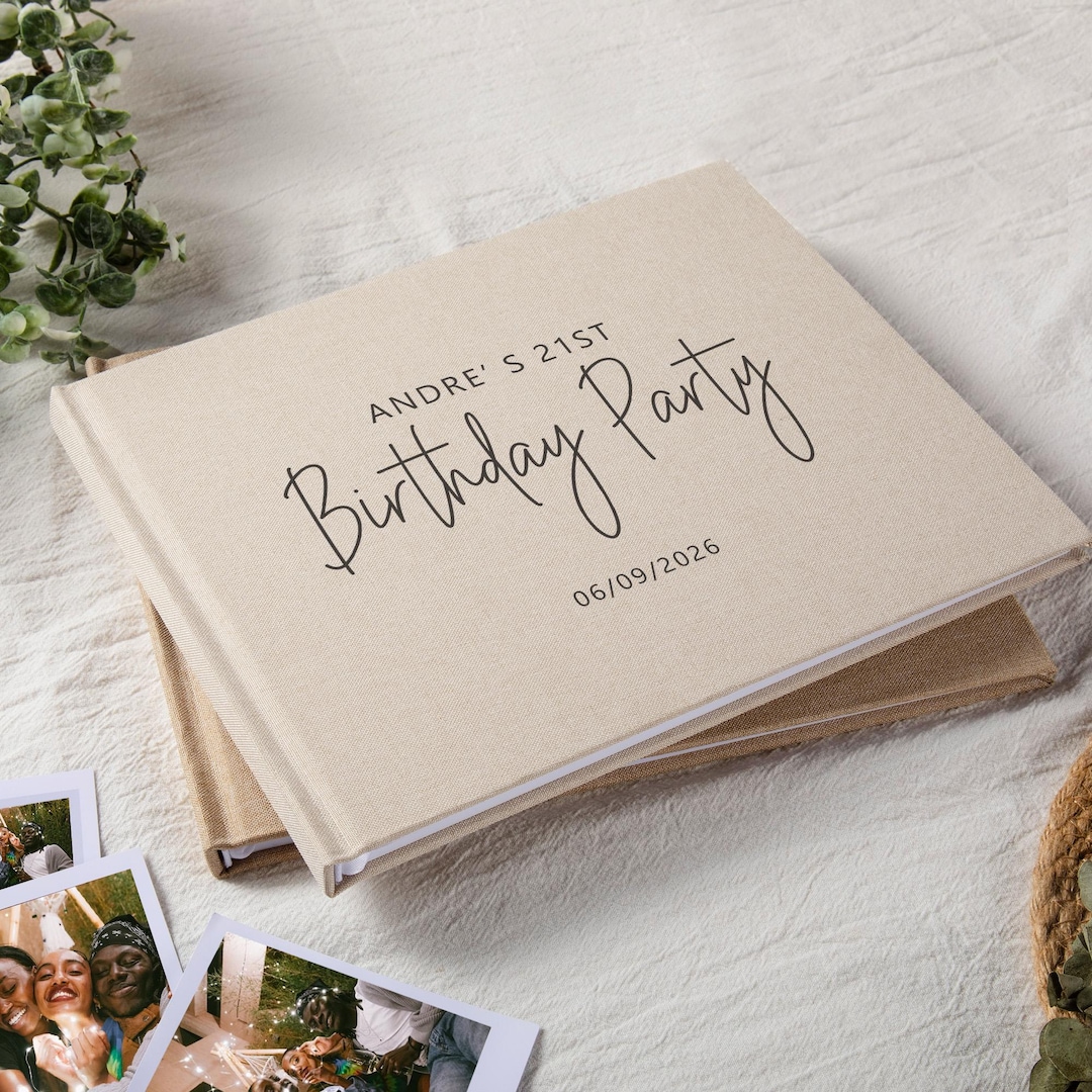 21st Birthday Guest Book -party Guest Book, Bday Photo Book, Sign In ...