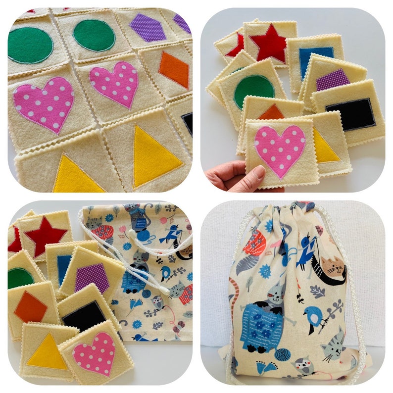 Memory Game Matching Game Shapes Memory Concentration Game - Etsy UK