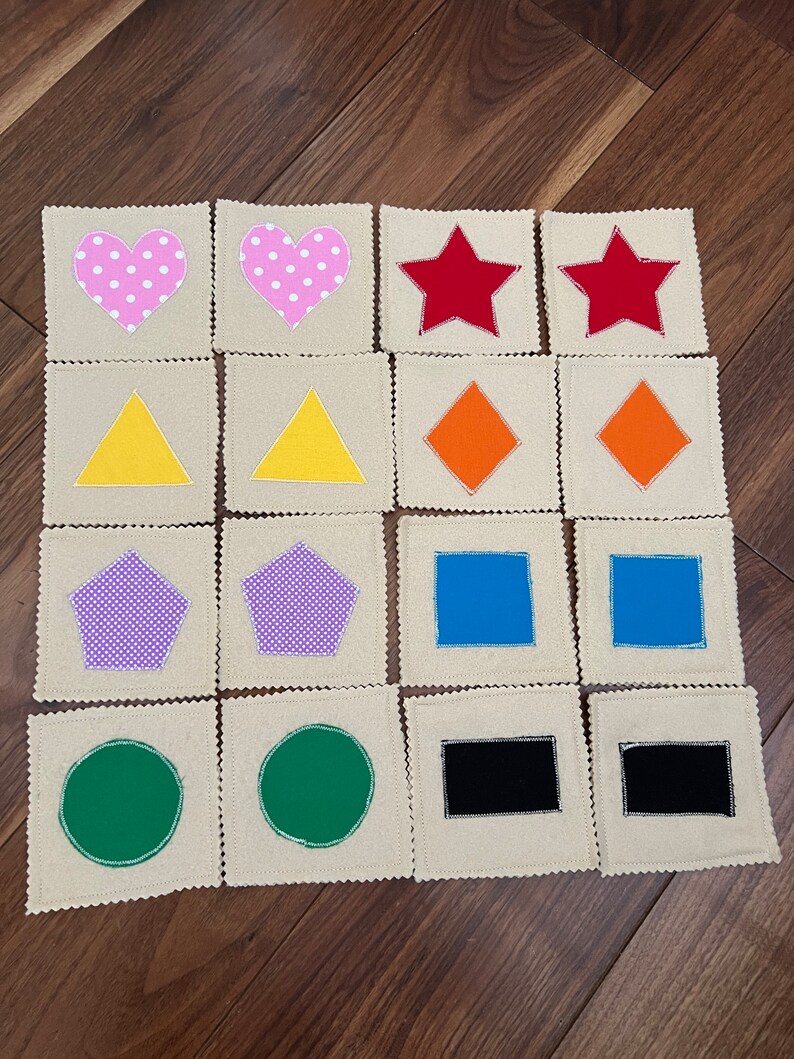 Memory Game, Matching Game, Shapes Memory Concentration Game, Colours ...