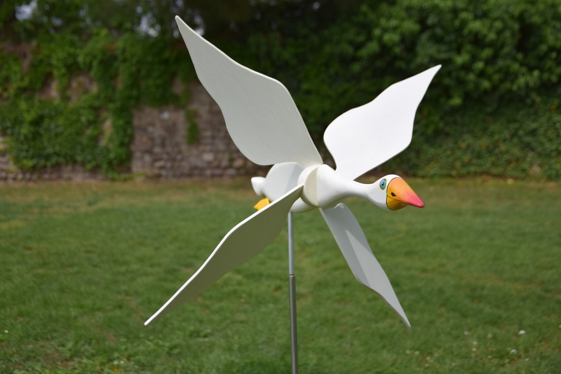 WHIRLIGIG GOOSE Wooden Bird - Etsy