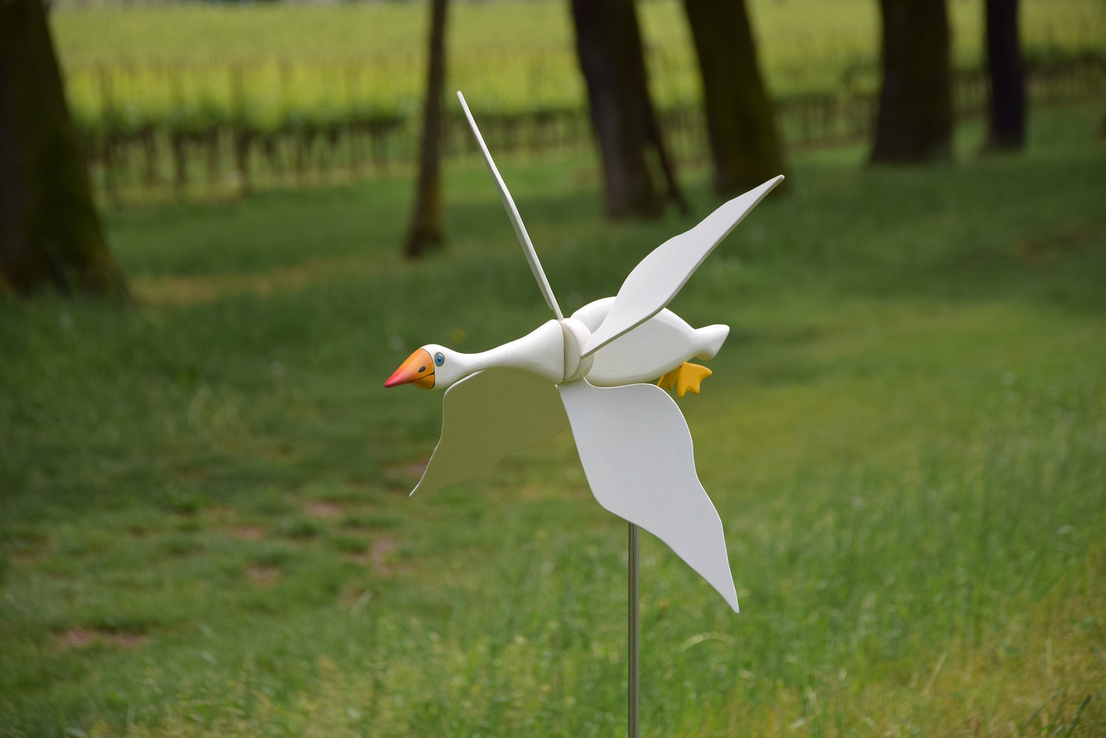 WHIRLIGIG GOOSE Wooden Bird - Etsy