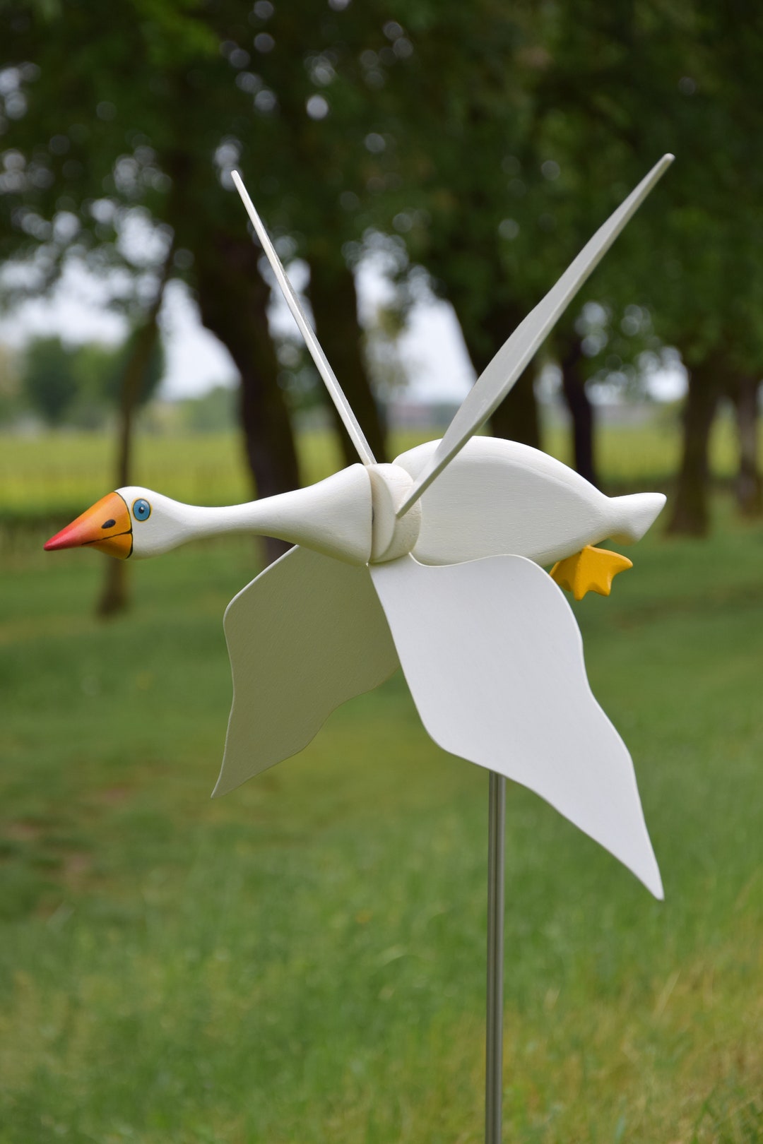 WHIRLIGIG GOOSE Wooden Bird - Etsy