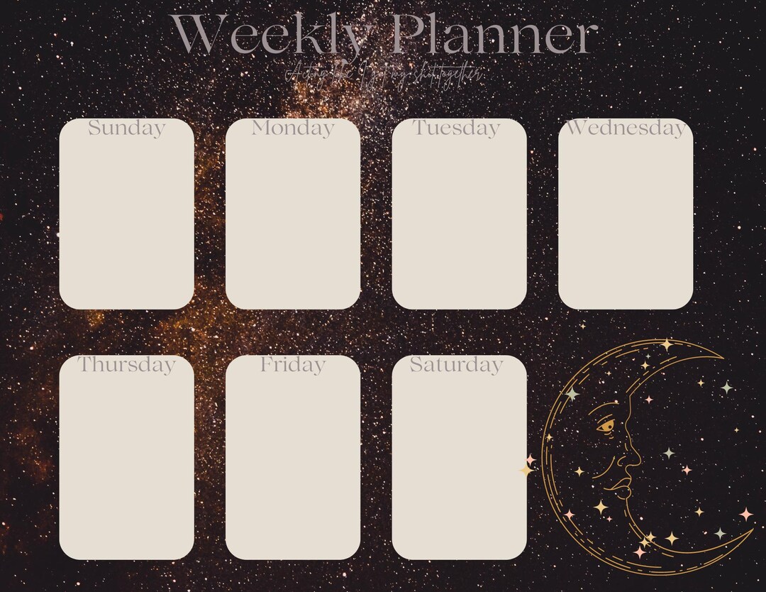 Celestial Weekly Planner - Etsy