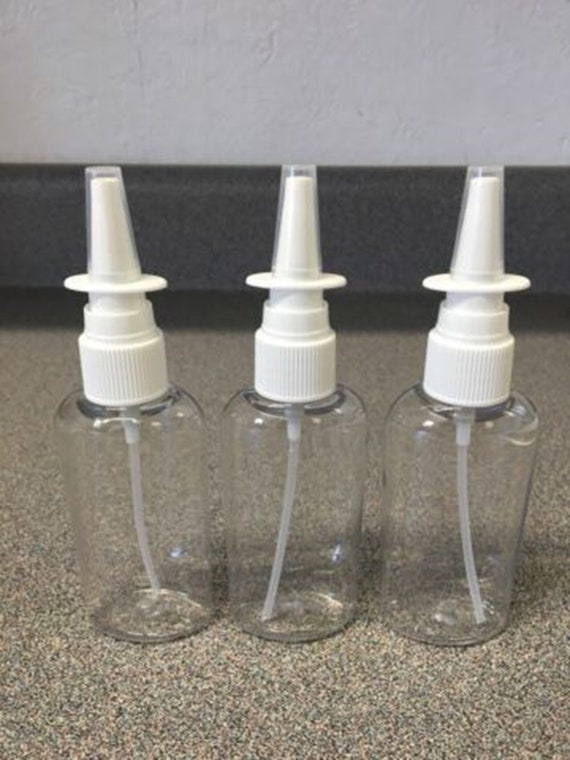 3 Pack NEW 2 Oz Clear PLASTIC Oval NASAL Spray Bottles With Caps Etsy UK