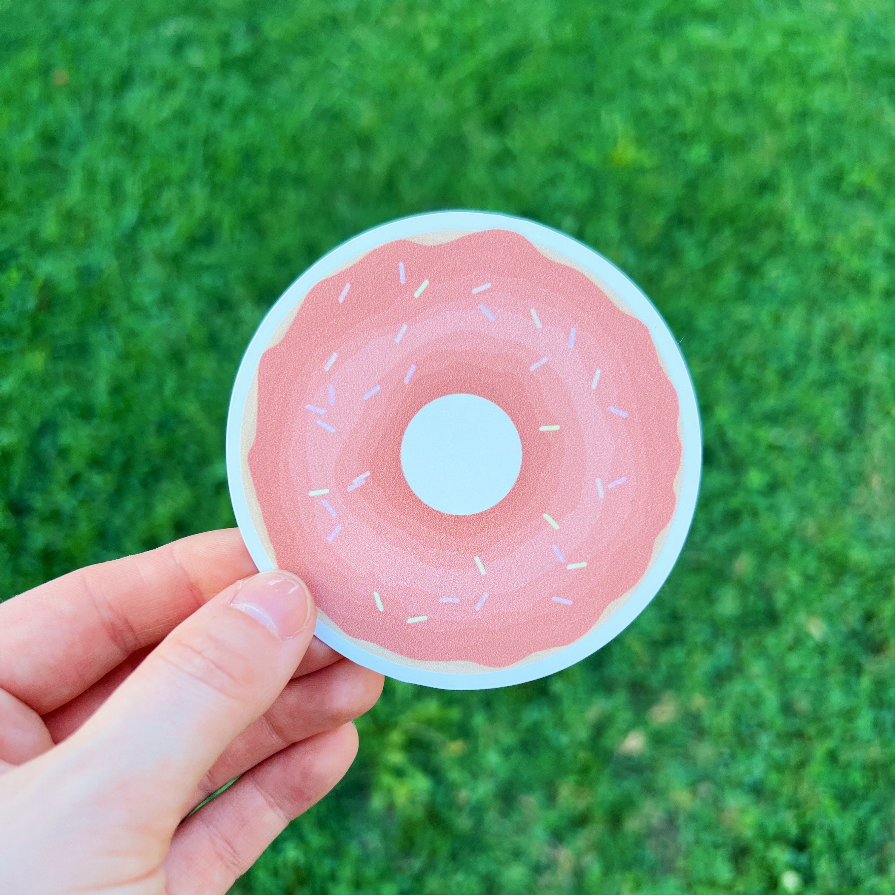 Pink Donut Vinyl Decal Sticker for Water Bottles, Laptops, and More - Etsy