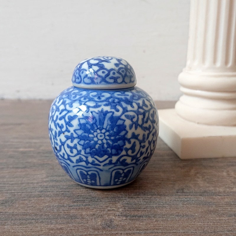 Blue and White Porcelain Ginger Jar - Etsy