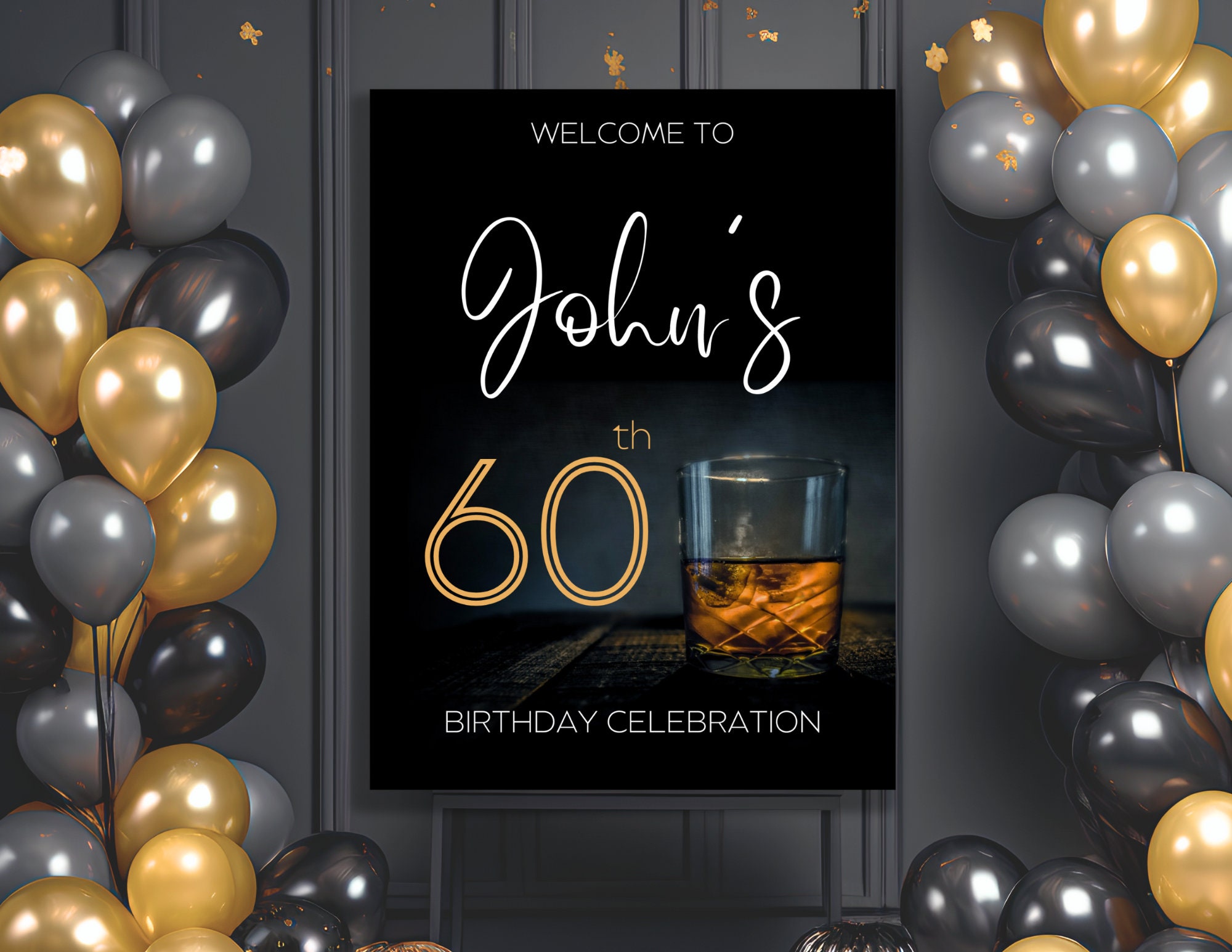 60th Birthday Poster | 60th Birthday Editable Poster | 60th Birthday ...