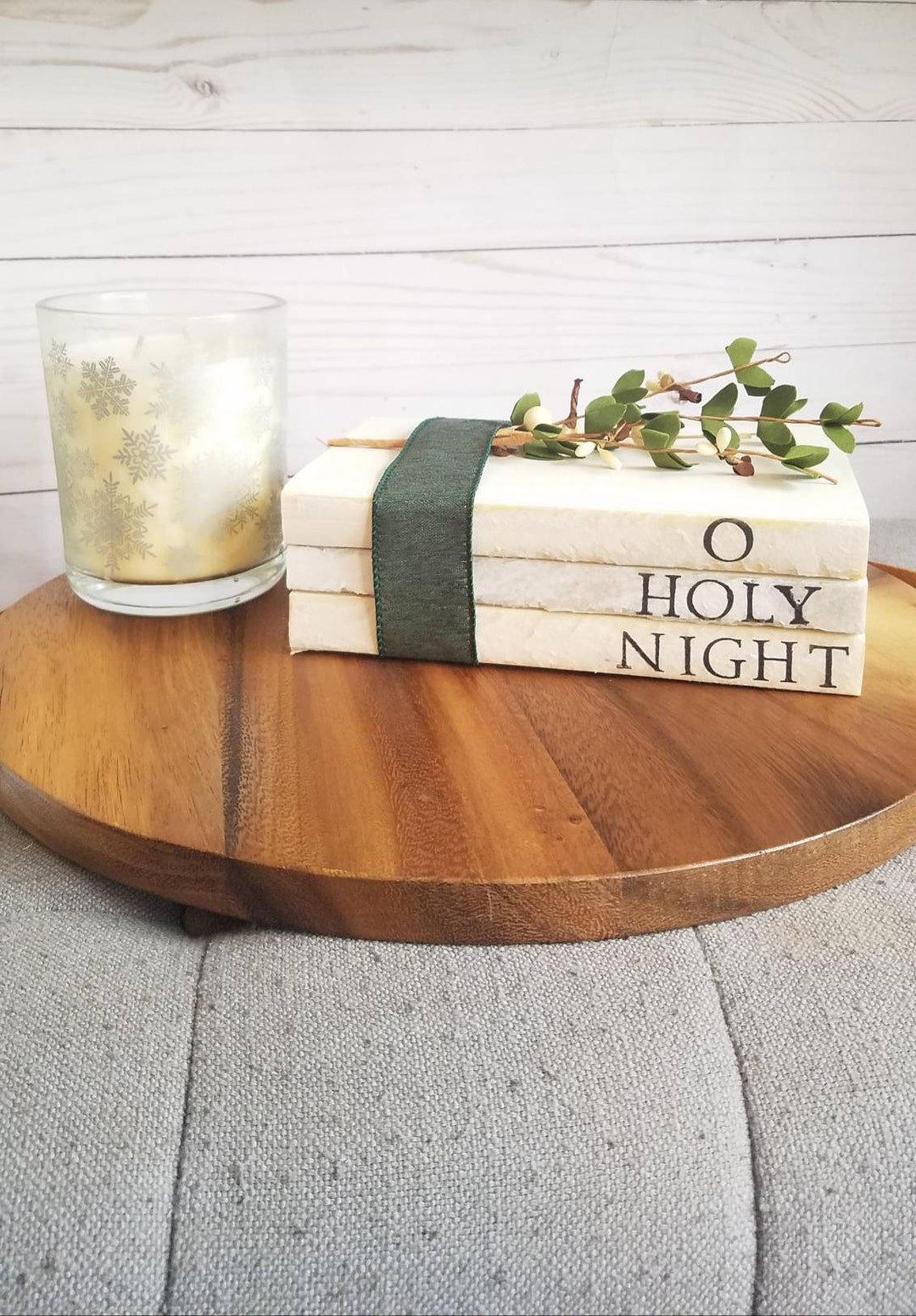 O Holy Night Christmas Book Stack. Stamped Bookstack. - Etsy