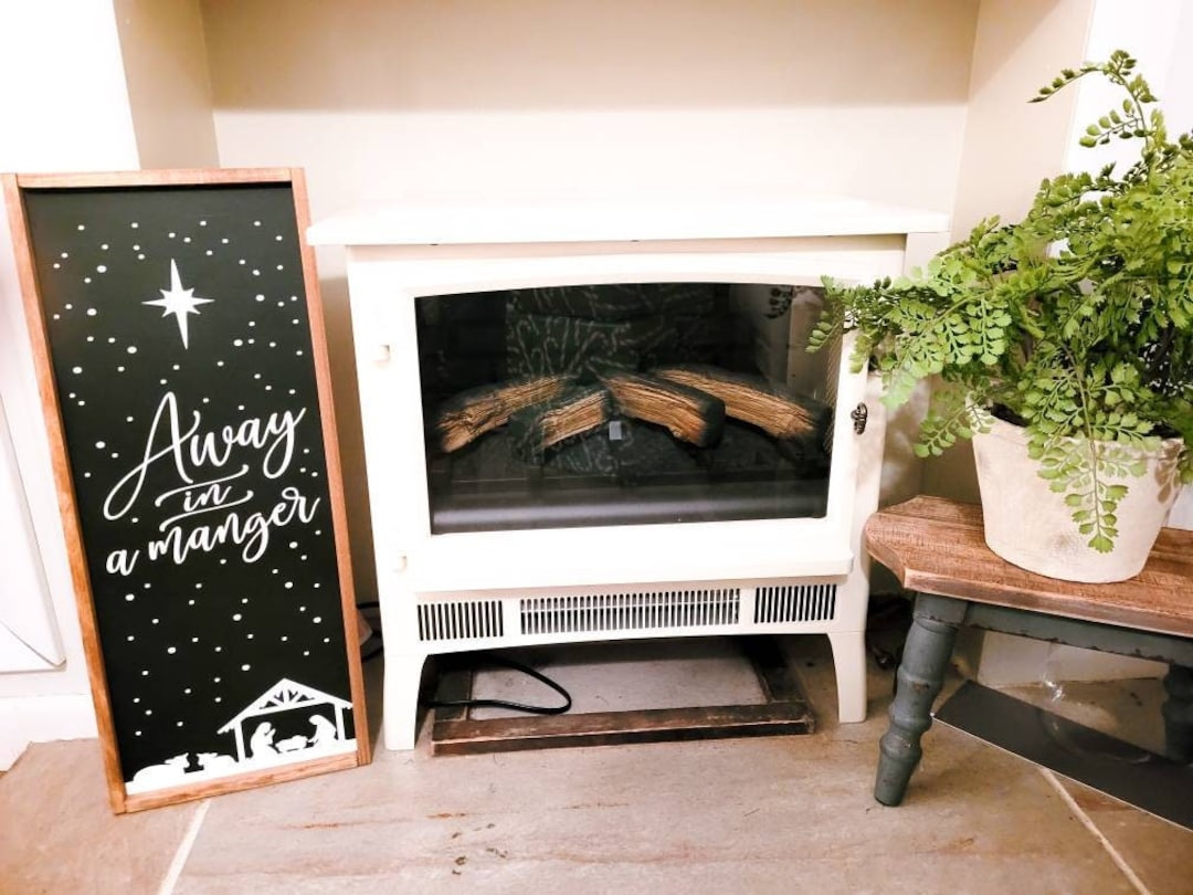 Away in a Manger Christmas Sign. Christmas Decor. Manger Decor. Manger ...