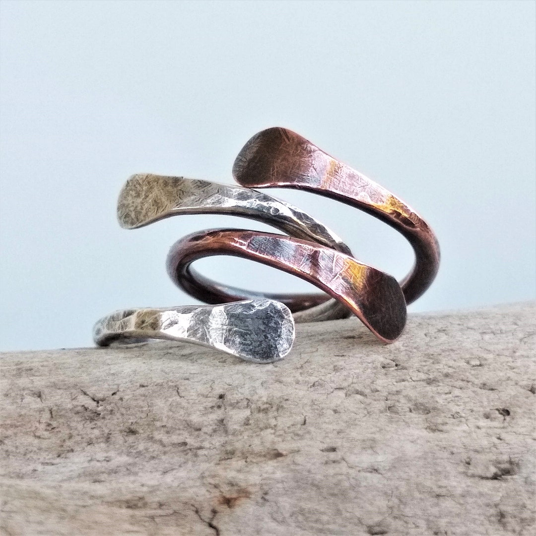 Dream Traveler - Adjustable, Stackable Hammered Rings - Etsy