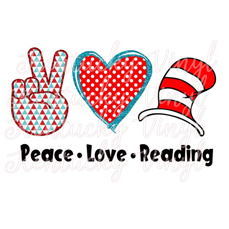 Peace Love Reading PNG for Sublimation - Etsy