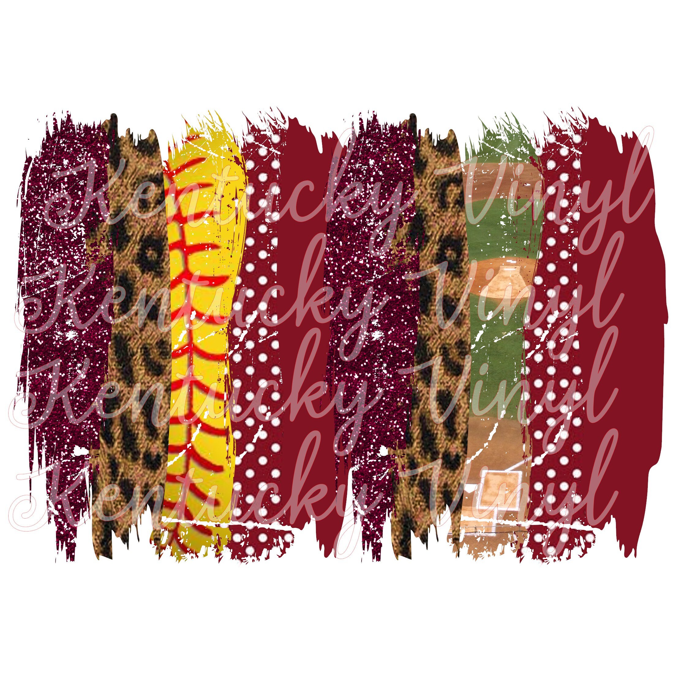 Maroon and White Softball Brush Stroke PNG - Etsy