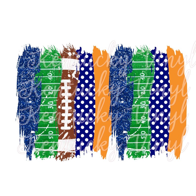 Blue and Orange Football Brush Stroke PNG - Etsy
