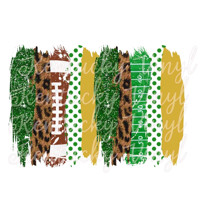 Green and Gold Football Brush Stroke PNG | Etsy