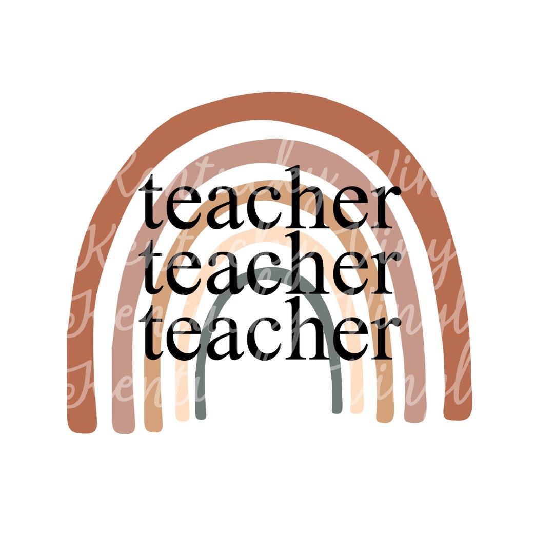 Teacher Rainbow Boho PNG - Etsy