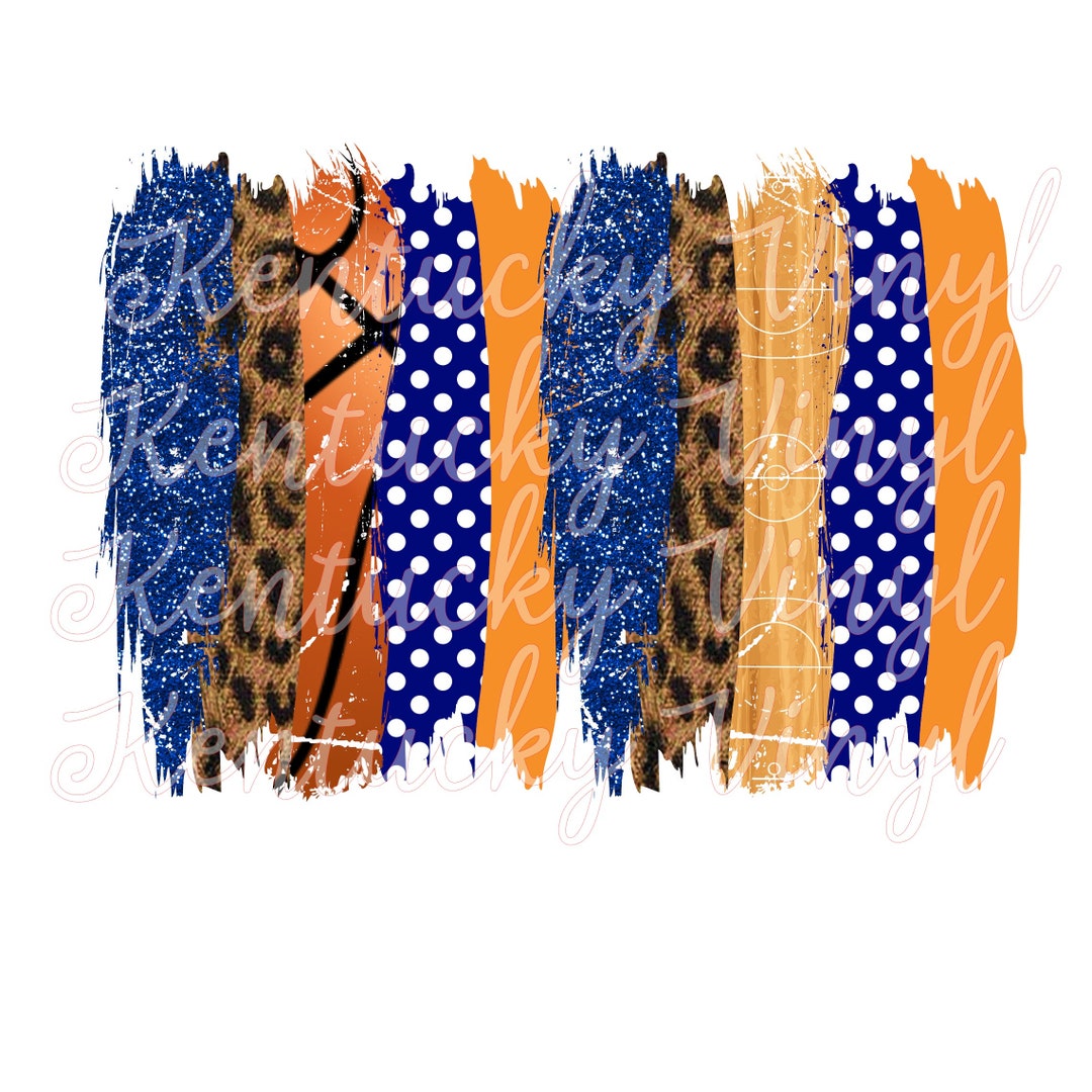 Blue and Orange Basketball Brush Stroke PNG - Etsy