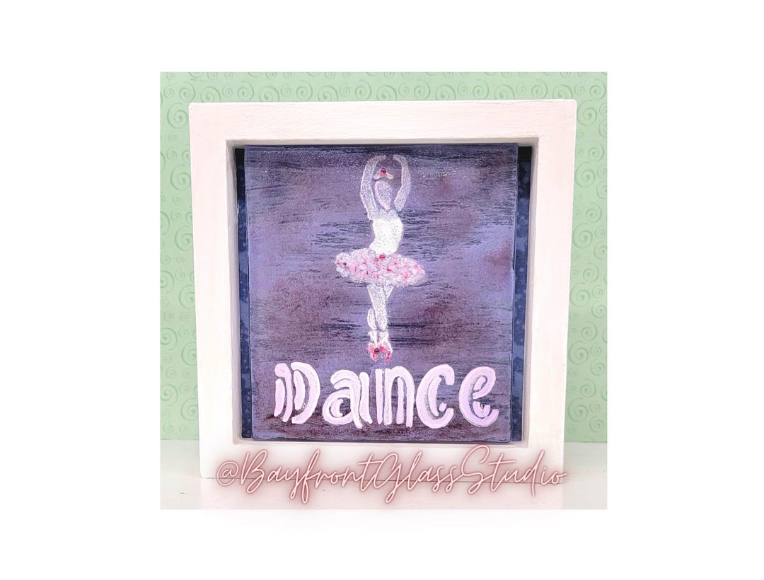 Ballerina Shadow Box - Handmade - Fused Glass - Decoration - Glass ...