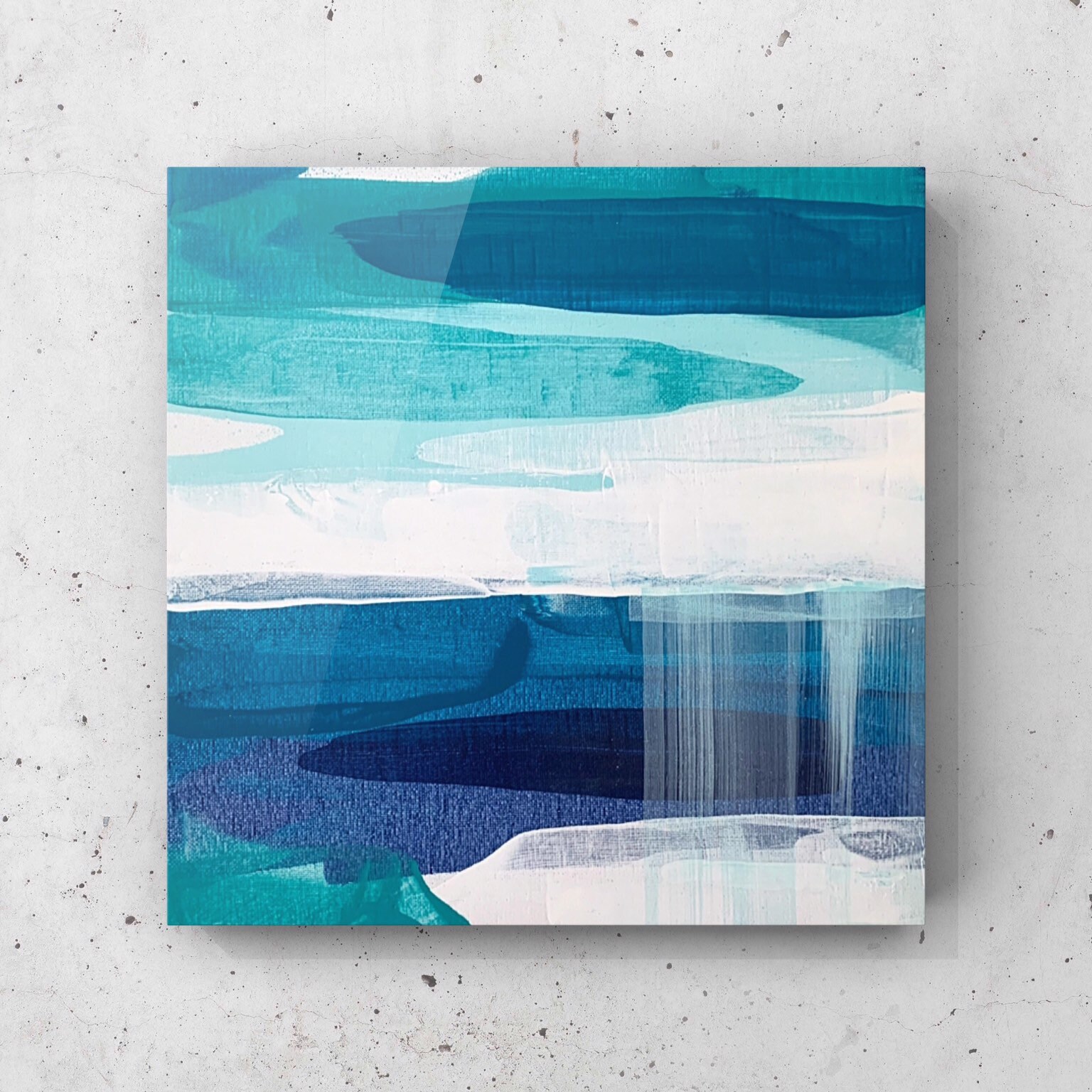 Blue Abstract Wall Art Blue Wall Art Original Art Modern - Etsy