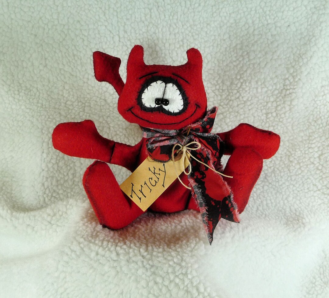Primitive Little Red Devil/halloween Decor/shelf Sitter/ornie - Etsy