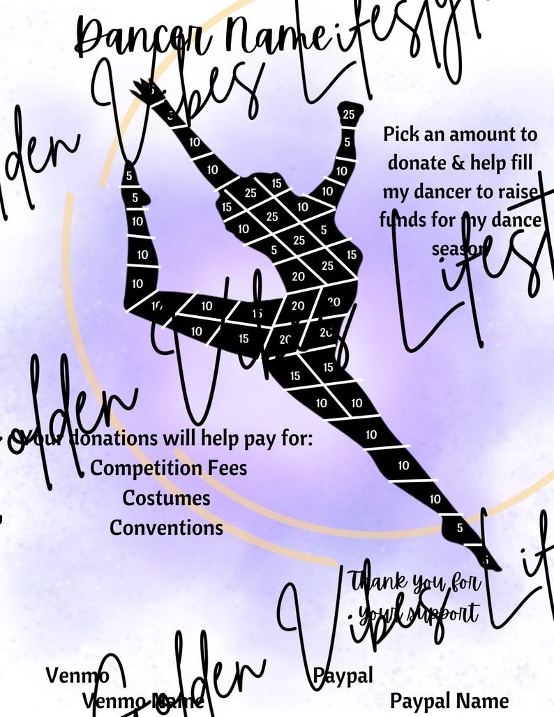 Dance Fundraiser Bundle | Fill My Dancer | Editable Canva Template ...