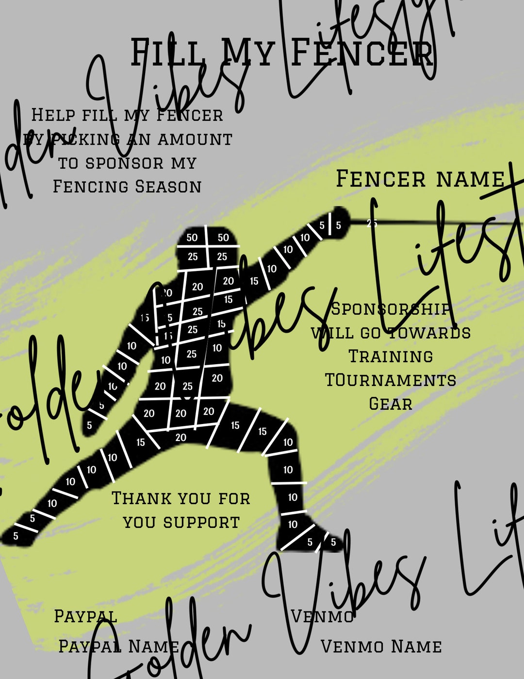 Fencing Fundraiser Flyer | Fill My Fencer | Editable Canva Template ...