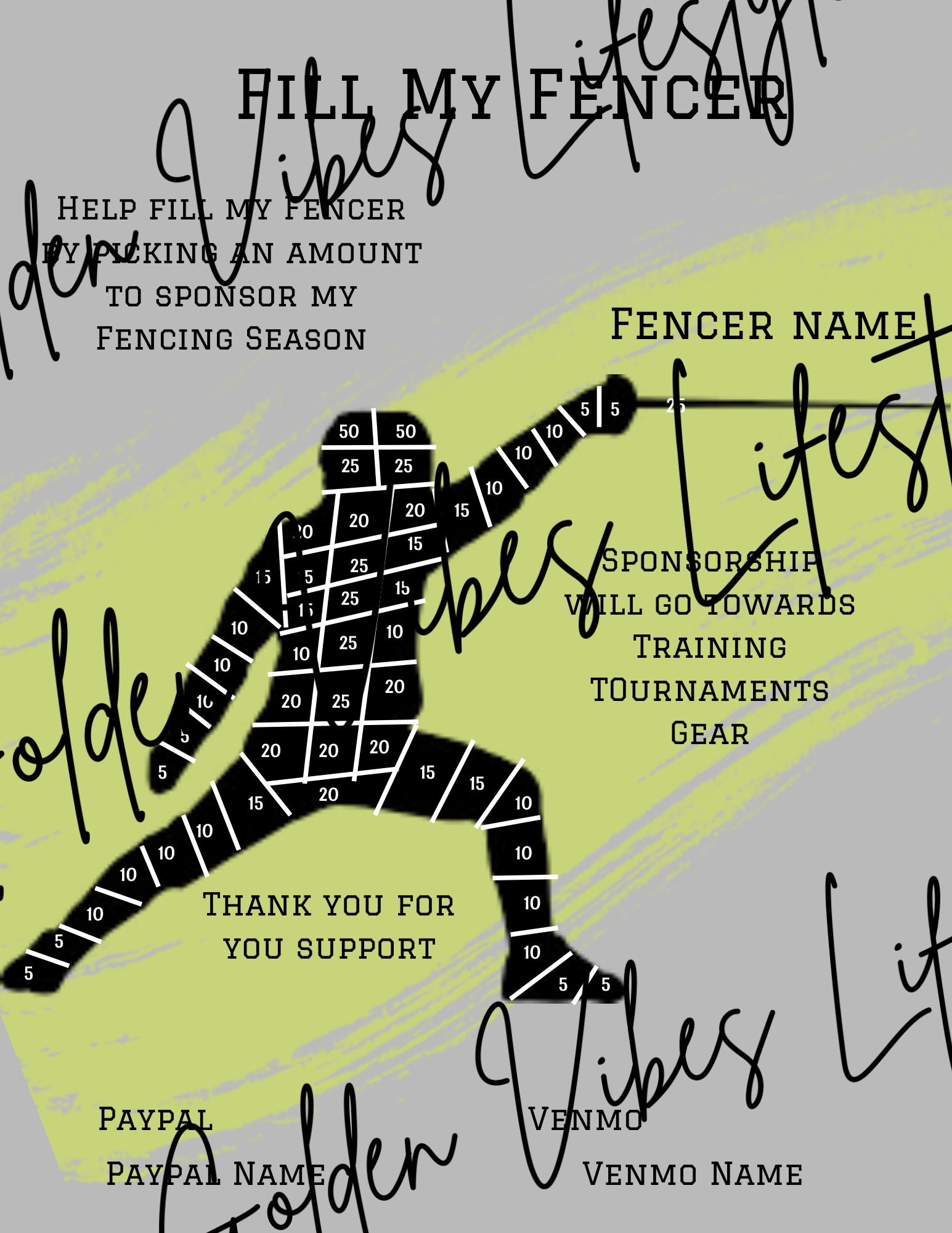 Fencing Fundraiser Flyer | Fill My Fencer | Editable Canva Template ...