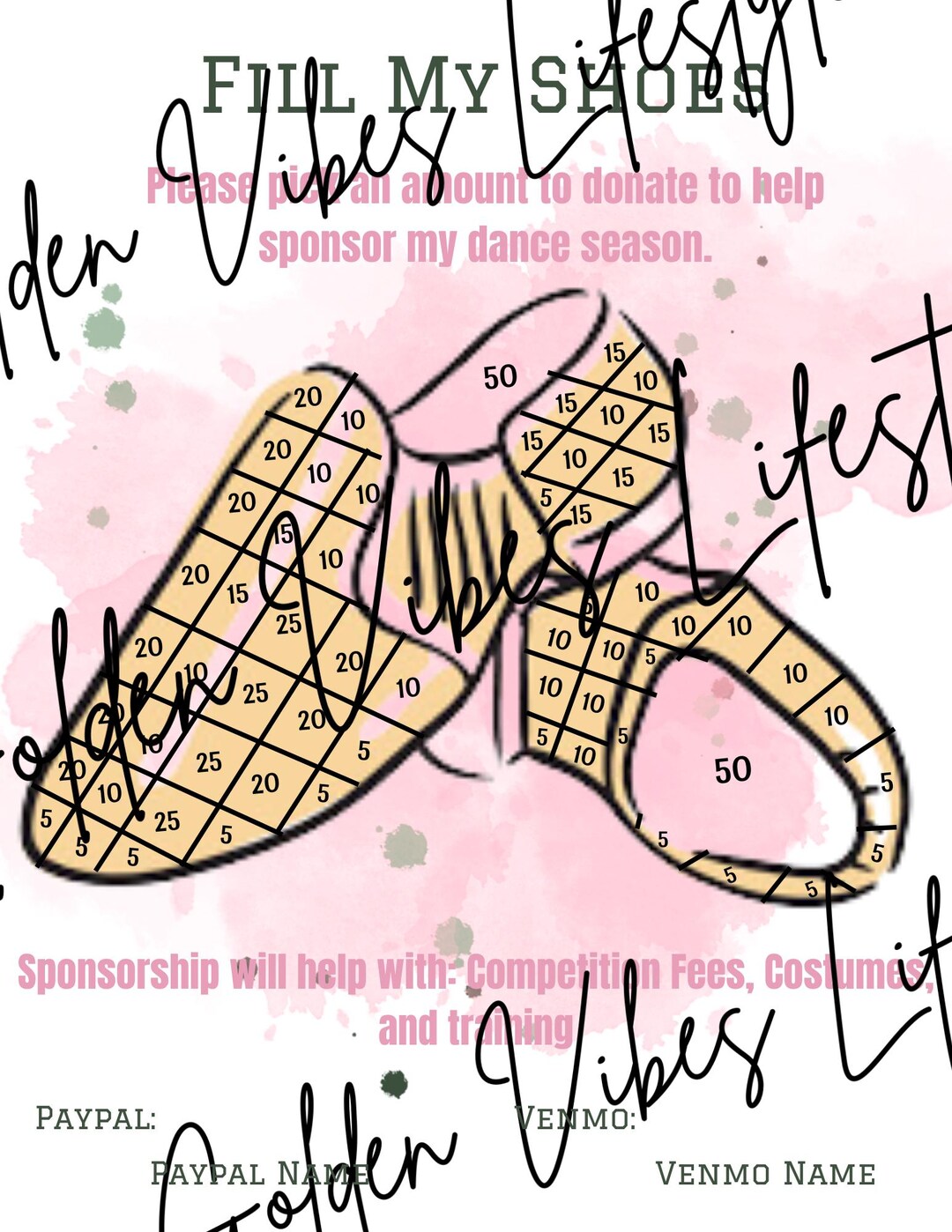 Dance Fundraiser Flyer | Fill My Jazz Shoes | Editable Canva Template ...