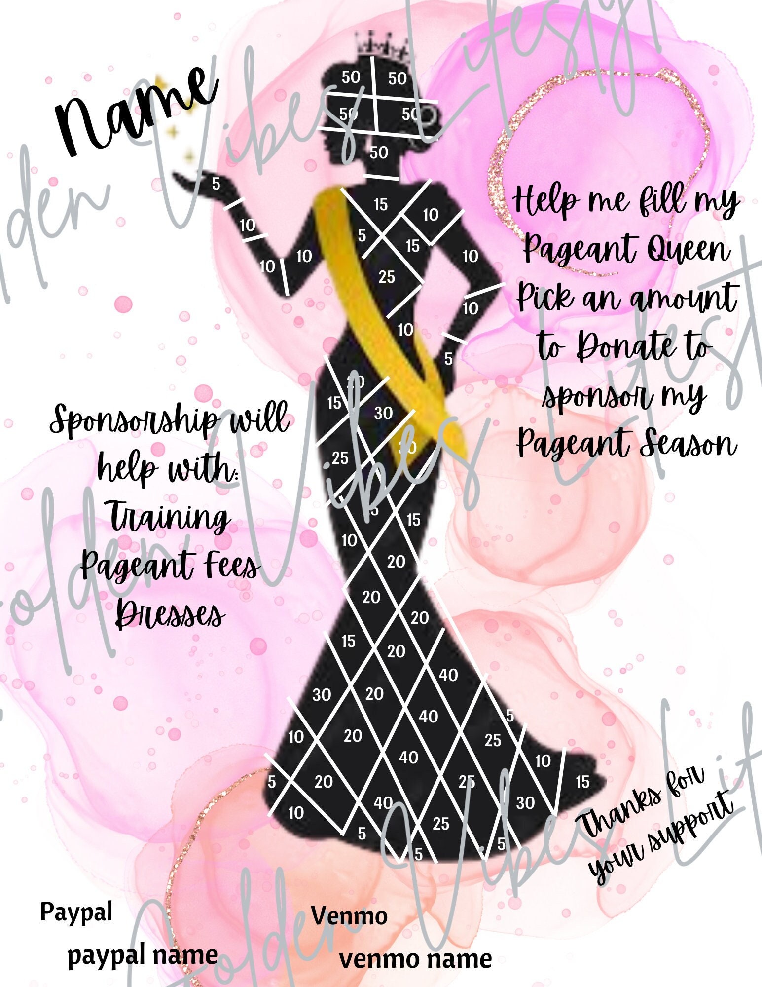 Pageant Queen Fundraiser Flyer | Fill My Pageant Queen | Editable Canva ...