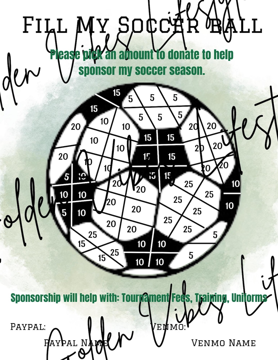 Soccer Fundraiser Flyer | Fill My Soccer Ball | Editable Canva Template ...