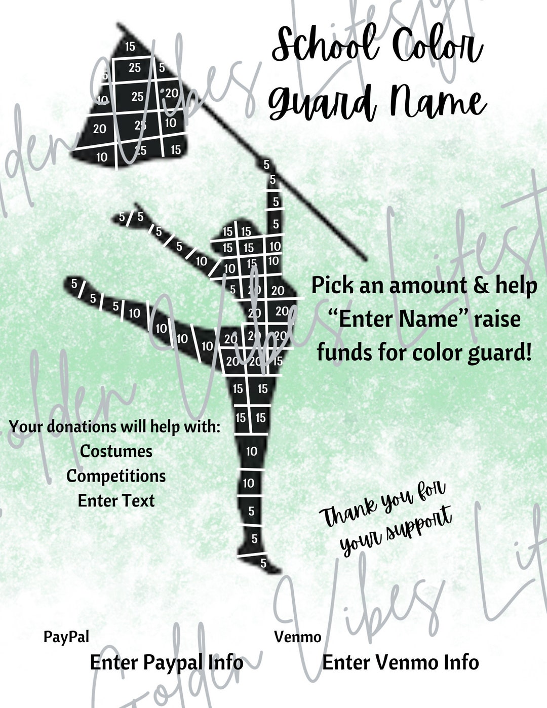 Fill My Color Guard, Color Guard Fundraiser, Editable Canva Template ...