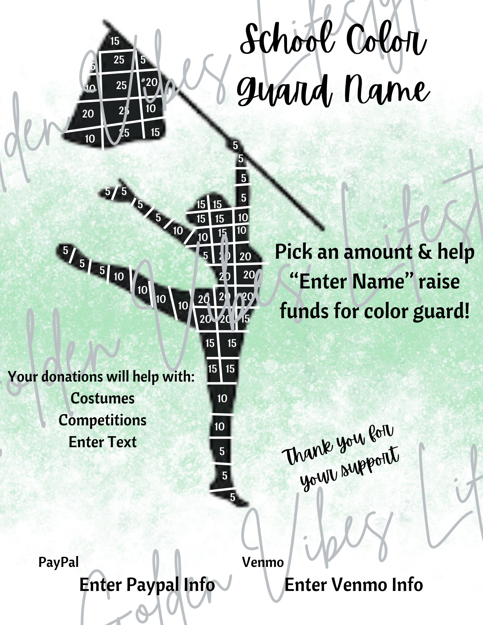Fill My Color Guard, Color Guard Fundraiser, Editable Canva Template ...