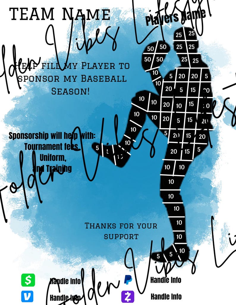 Baseball Pitcher Fundraiser Flyer | Fill My Baseball Player | Editable ...