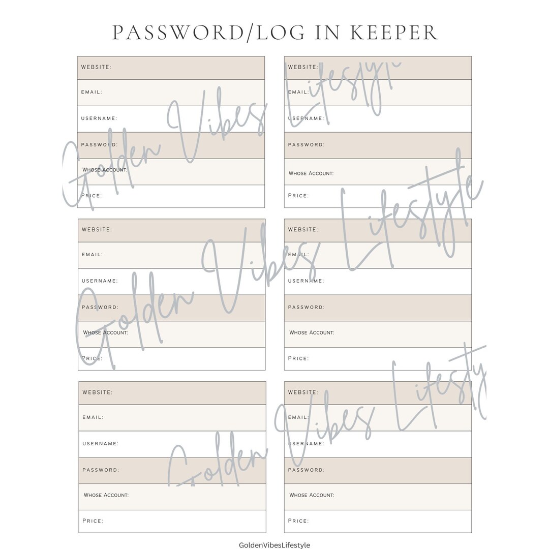 Homeschool | Password Tracker | Planning | Passwords | Digital File ...