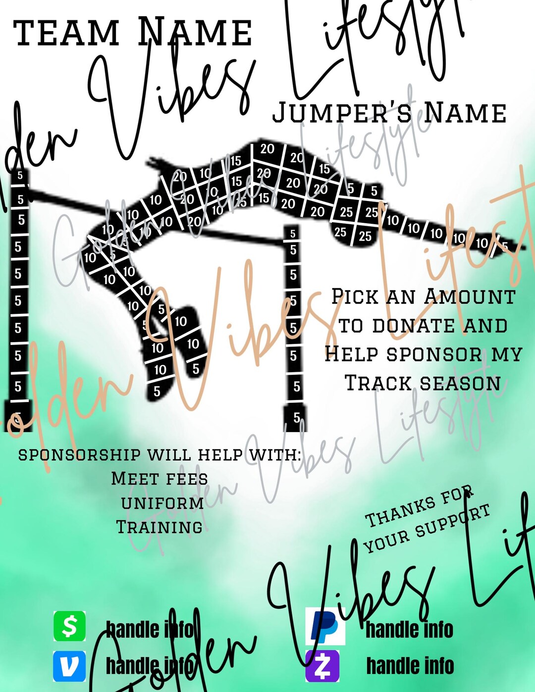 High Jumper Track Fundraiser Flyer | Fill My High Jumper | Editable ...