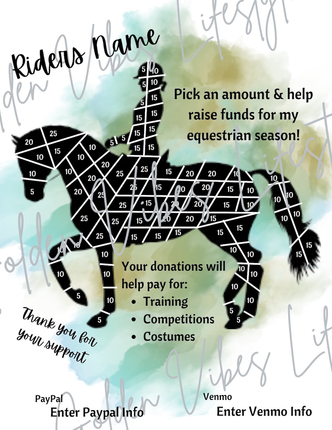 Equestrian Flyer, Fill My Equestrian Rider, Equestrian Fundraiser ...